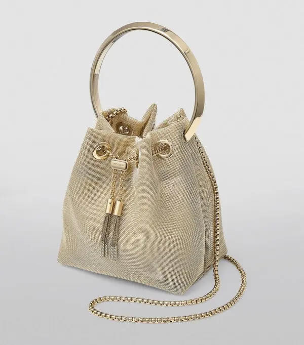 JIMMY CHOO Bon Bon Mesh Top-handle Bag - Gold