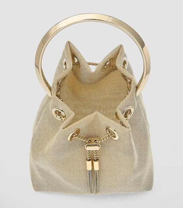 JIMMY CHOO Bon Bon Mesh Top-handle Bag - Gold