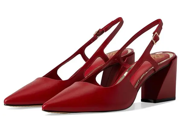 Vince Camuto Sindree Block Heel Pumps With Cutout Details And Adjustable Ankle Strap - Multi