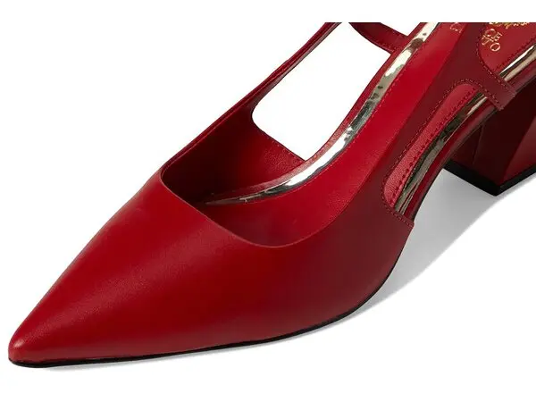 Vince Camuto Sindree Block Heel Pumps With Cutout Details And Adjustable Ankle Strap