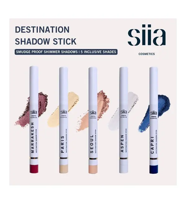SIIA COSMETICS Destination Shadow Stick Marrakesh - Aspen - White Glitter