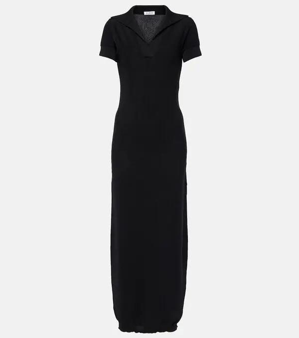 Alaïa Semi-sheer Polo Dress - Black