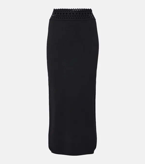 Alaïa Viennen Jersey Midi Skirt