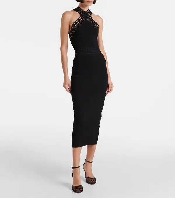Alaïa Viennen Jersey Midi Skirt