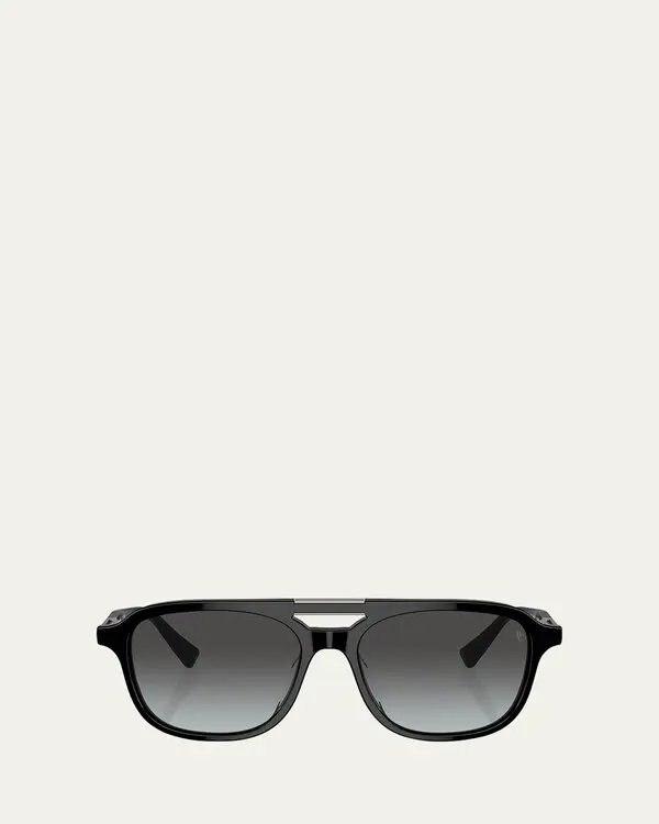 Brunello Cucinelli Acetate Aviator Sunglasses - Black