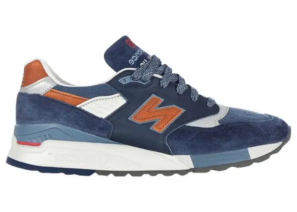NEW BALANCE 998 Distinct Retro Ski Sneakers - Navy/blue Aster/carmel