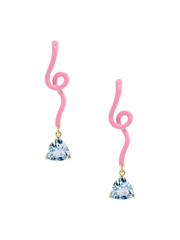 Bea Bongiasca You're So Vine Goldtone, Enamel & Blue Topaz Drop Earrings