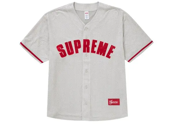 Supreme Ultrasuede Mesh Baseball Jersey - Grey