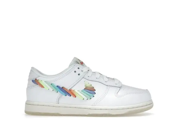 Nike Dunk Low Se Rainbow Lace Swoosh - White