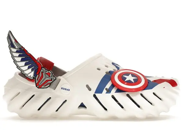 CROCS Echo Captain America Clogs - White/blue Red