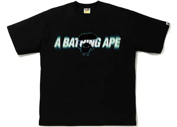 A BATHING APE Blur Relaxed Fit Tee Shirt - Black