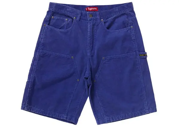 Supreme Washed Corduroy Double Knee Painter Short - Blue