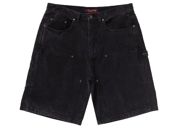 Supreme Washed Corduroy Double Knee Painter Short - Black