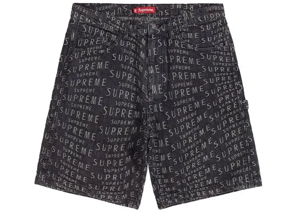 Supreme Warp Jacquard Logos Denim Painter Short