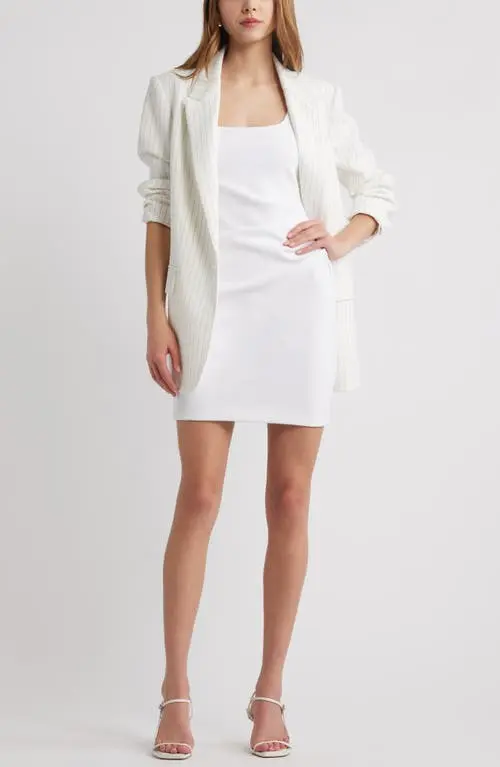 open edit ribbed sweater tank dress Open Edit Draped Knit Tank Dress In White - 40% Off
