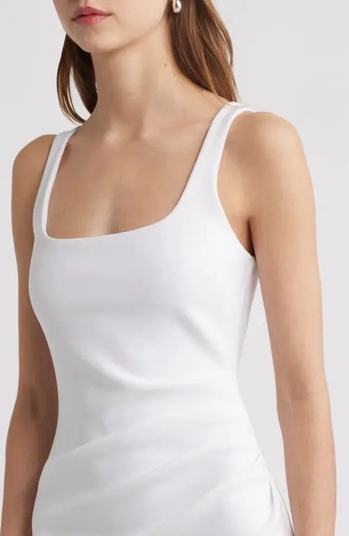 Open Edit Draped Knit Tank Dress In White - 40% Off | Editorialist
