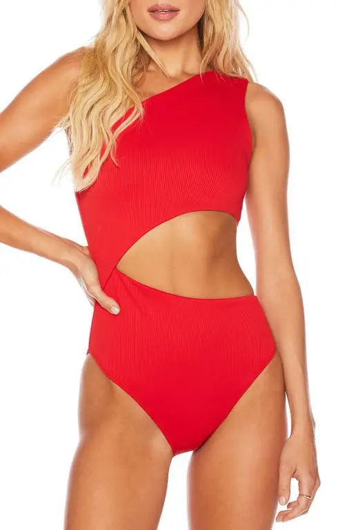 Beach Riot Celine Cutout One-shoulder One-piece Swimsuit - Red
