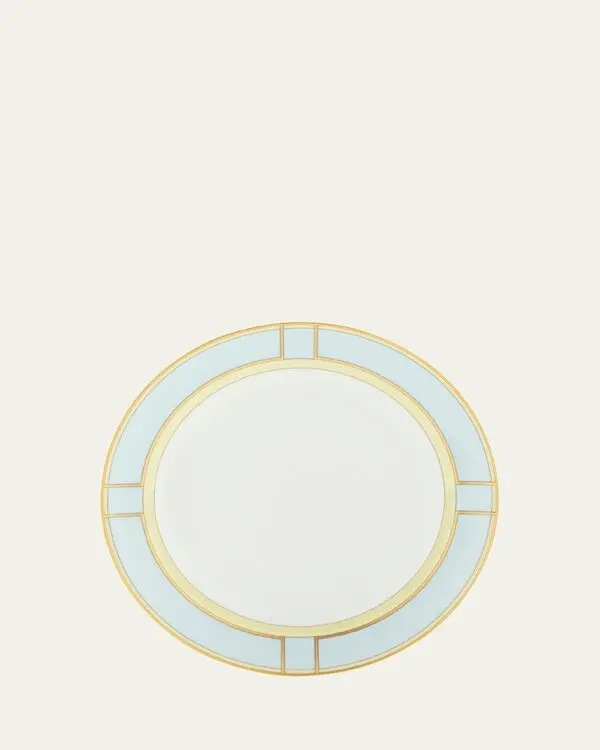 GINORI 1735 Diva Colonna Flat Plate, Celeste - Blue