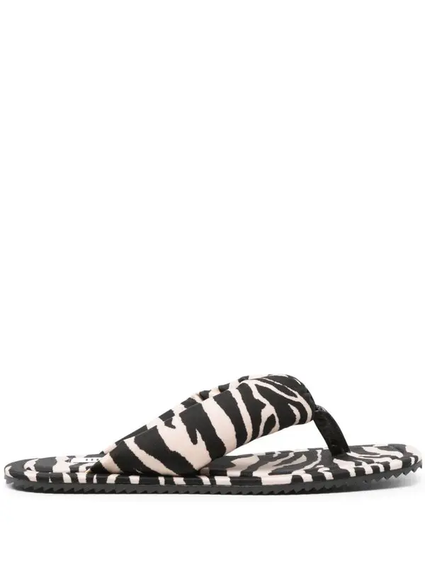 Attico Zebra-print Square Slides - Neutrals