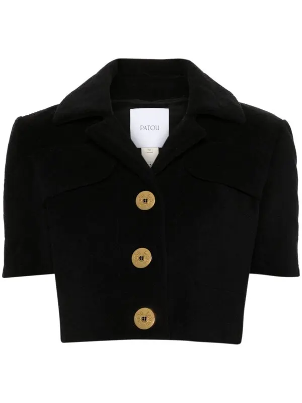 Patou Terry-cloth Cropped Jacket - Black