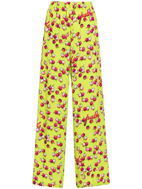 Palm Angels Cherries-patterned Flared Trousers
