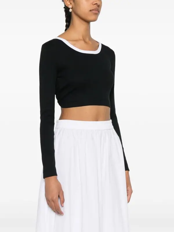Patou Logo-appliqué Ribbed Crop Top