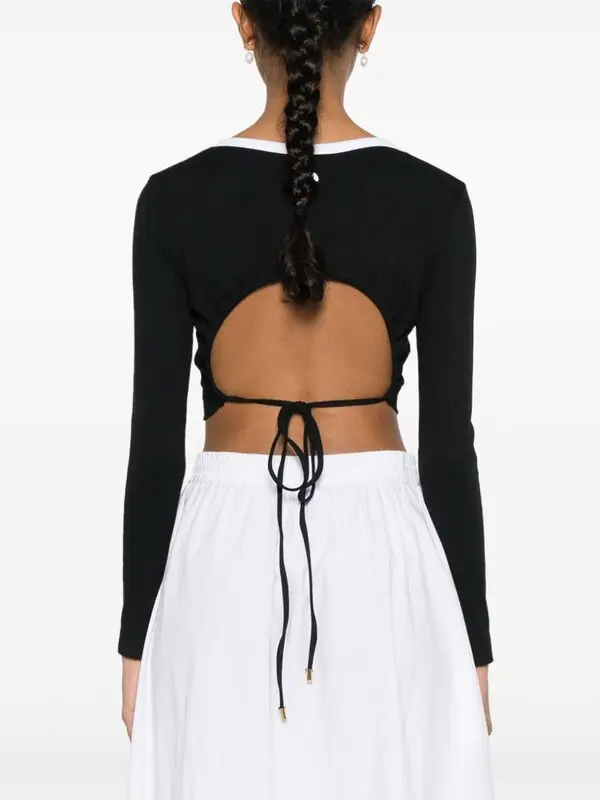 Patou Logo-appliqué Ribbed Crop Top
