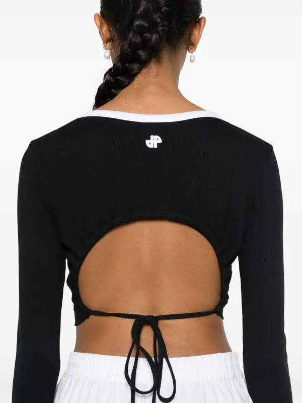 Patou Logo-appliqué Ribbed Crop Top