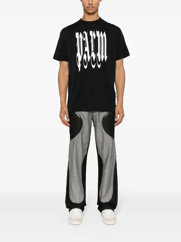 Palm Angels Gothic Logo-print T-shirt