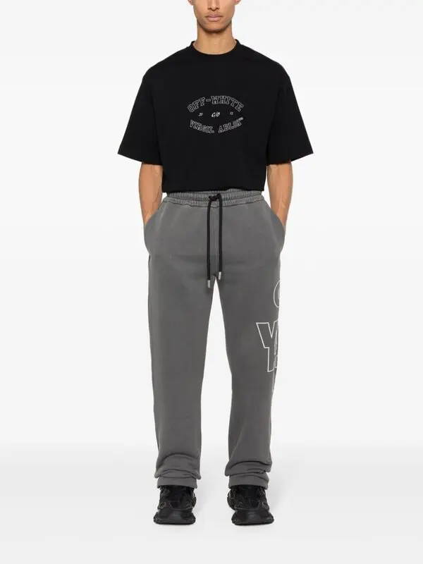 Off-White Logo-embroidered Straight Trousers
