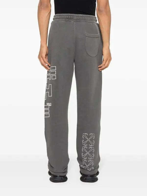 Off-White Logo-embroidered Straight Trousers