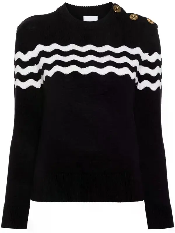 PATOU Wave Knitted Jumper - Blue