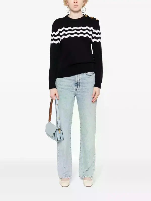 PATOU Wave Knitted Jumper - Blue