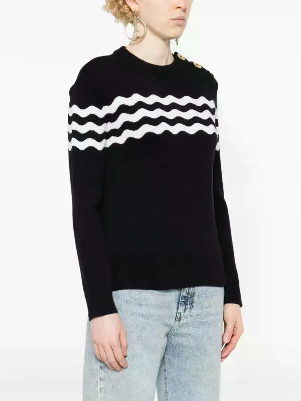 PATOU Wave Knitted Jumper - Blue
