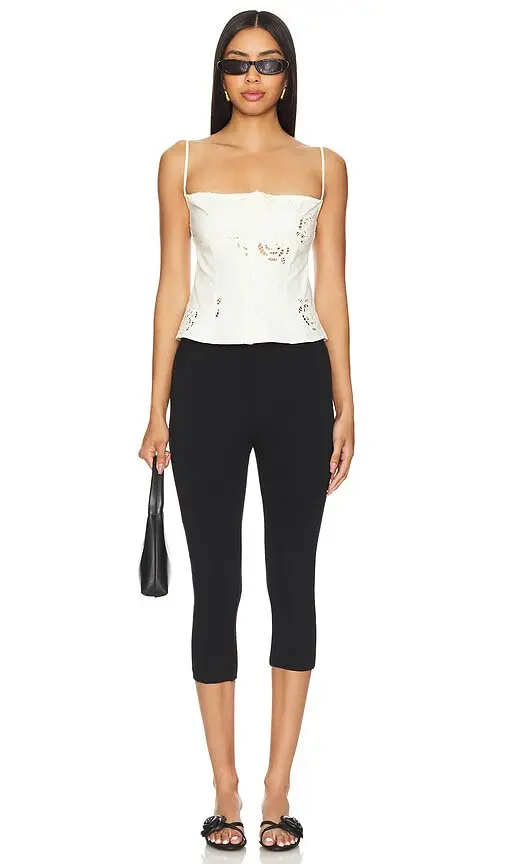 WeWoreWhat Ruched Cup Button Tank In Ivory