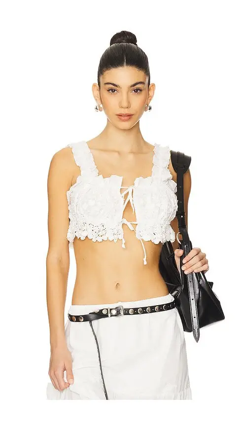 WeWoreWhat Double Tie Top - Ivory
