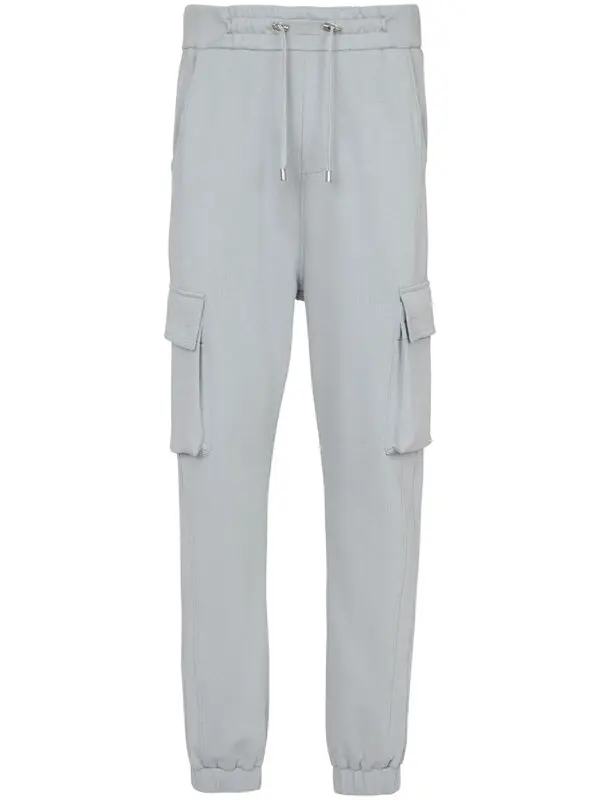 Balmain Logo-print Cotton Cargo Track Pants - Grey