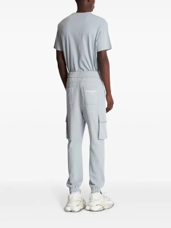 Balmain Logo-print Cotton Cargo Track Pants - Grey