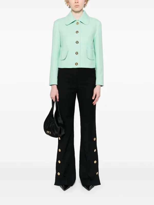 PATOU Cropped Tweed Jacket - Green