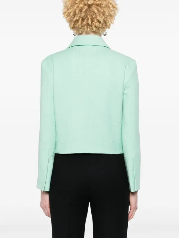 PATOU Cropped Tweed Jacket - Green