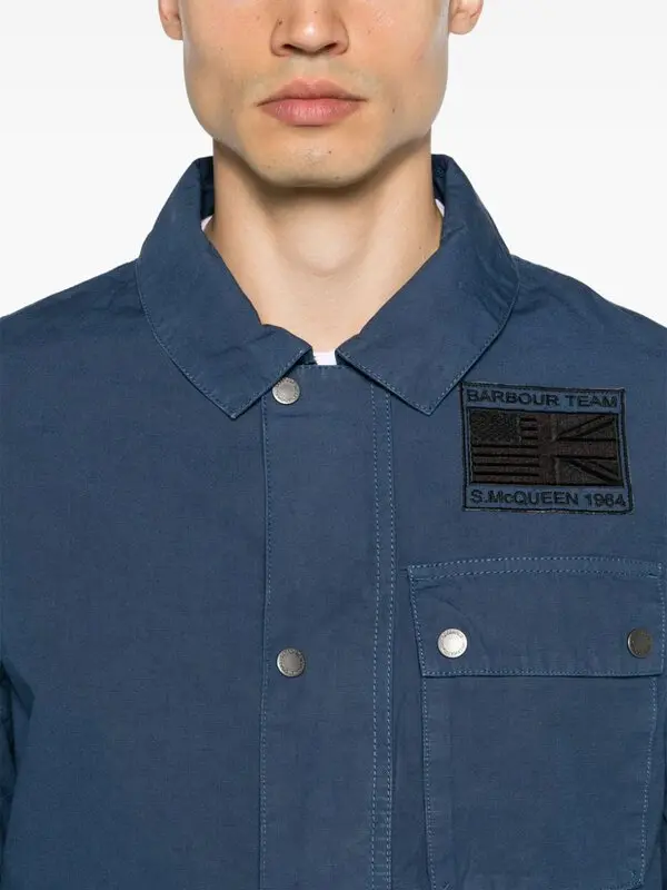 Barbour Workers Cotton Shirt Jacket - Blue