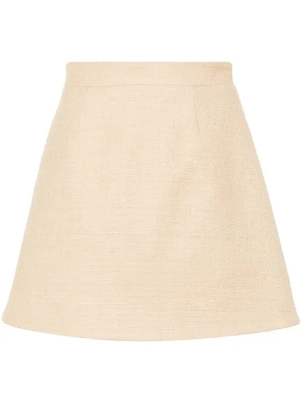PATOU Bouclé Mini Skirt - Neutrals