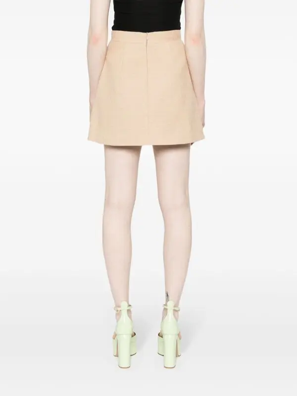 PATOU Bouclé Mini Skirt - Neutrals
