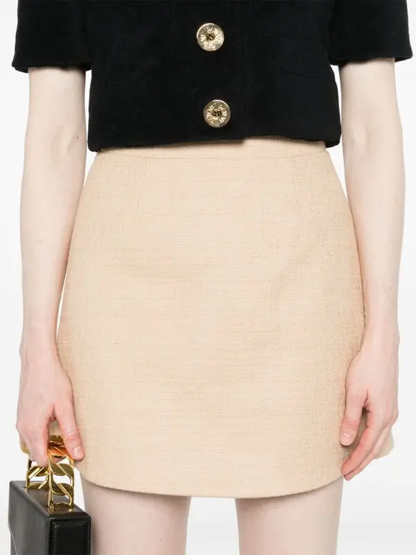 PATOU Bouclé Mini Skirt - Neutrals