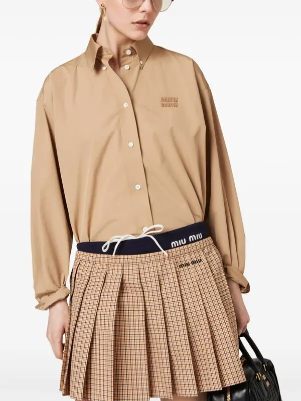 Miu Miu Logo-appliqué Poplin Shirt