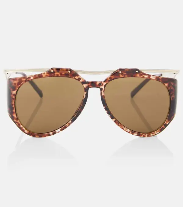 Saint Laurent Sl M137 Amelia Aviator Sunglasses - Brown