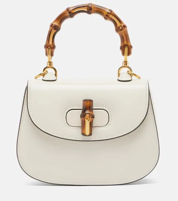 Gucci Bamboo 1947 Mini Leather Top-handle Bag - White