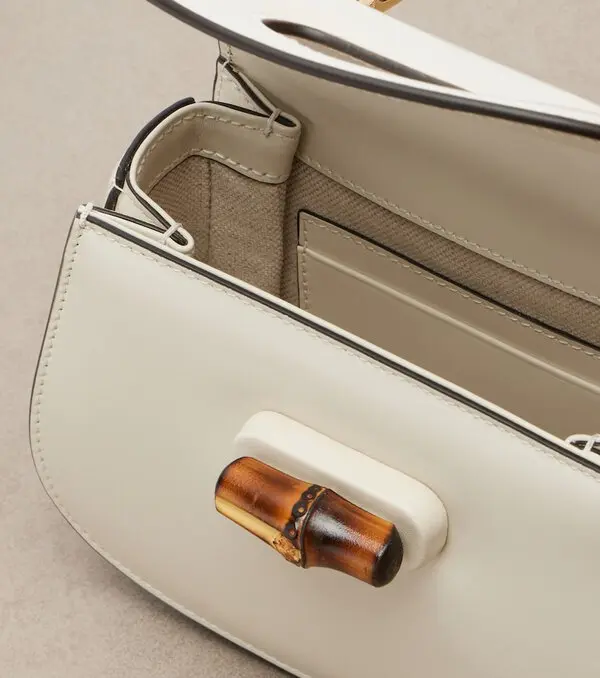 Gucci Bamboo 1947 Mini Leather Top-handle Bag - White