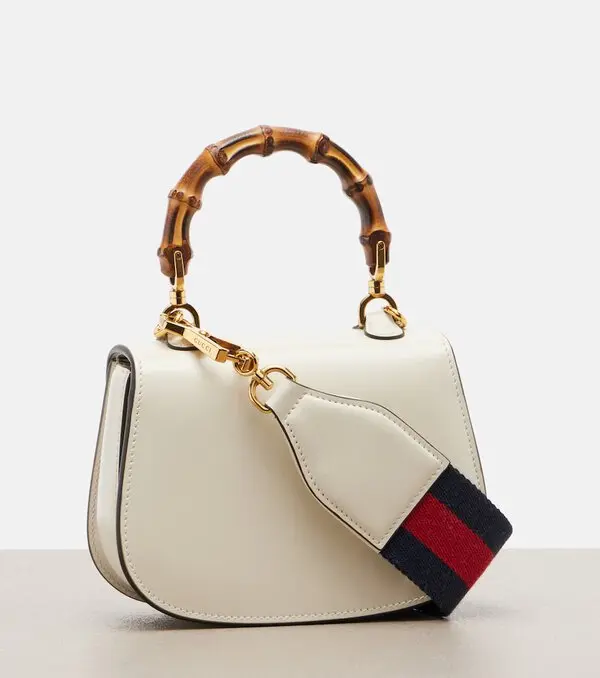 Gucci Bamboo 1947 Mini Leather Top-handle Bag - White