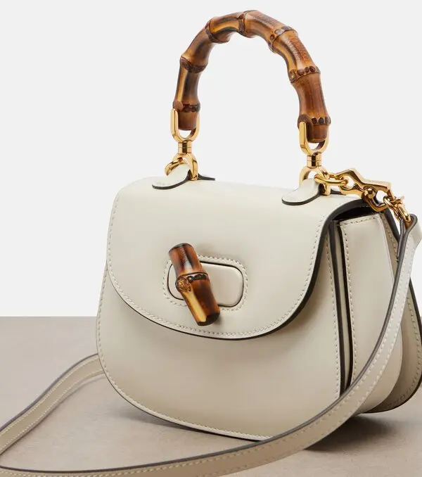 Gucci Bamboo 1947 Mini Leather Top-handle Bag - White